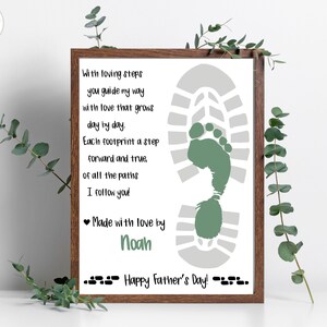 Father's Day Footprint Art Poem, Footprint Father's Day Poem, Fathers ...