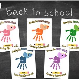 Dinosaur Back to School Handprint Art Craft, My First Day of School ...