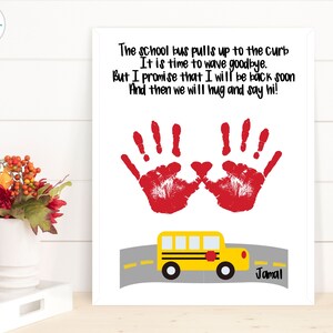 School Bus Handprint Poem Craft, Back to School Handprint Art, First ...
