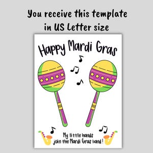 Mardi Gras Handprint Art Craft, Happy Mardi Gras Craft for Babies ...