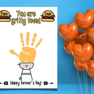 Grill Handprint Art Father's Day Crafts, Grill Dad Gift Handprint Craft ...