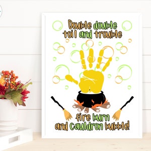 Cauldron Halloween Handprint Art Craft for Toddlers Baby Kids Preschool ...