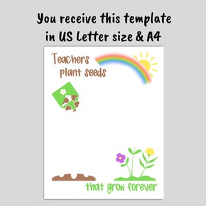 Teacher Fingerprint Handprint Art Gift, Teachers Plant Seeds Handprint ...