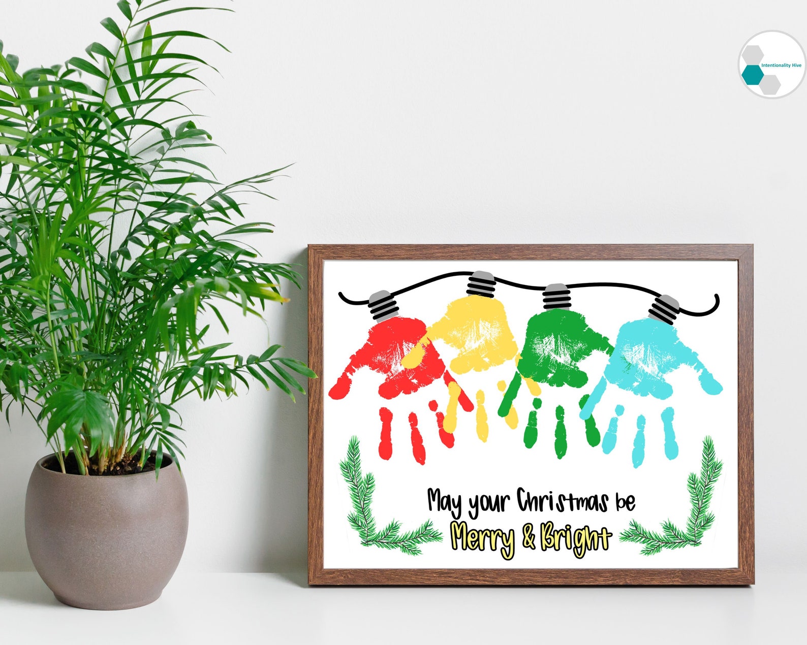 Handprint Christmas Lights Craft for Toddlers Baby Kids, Christmas ...