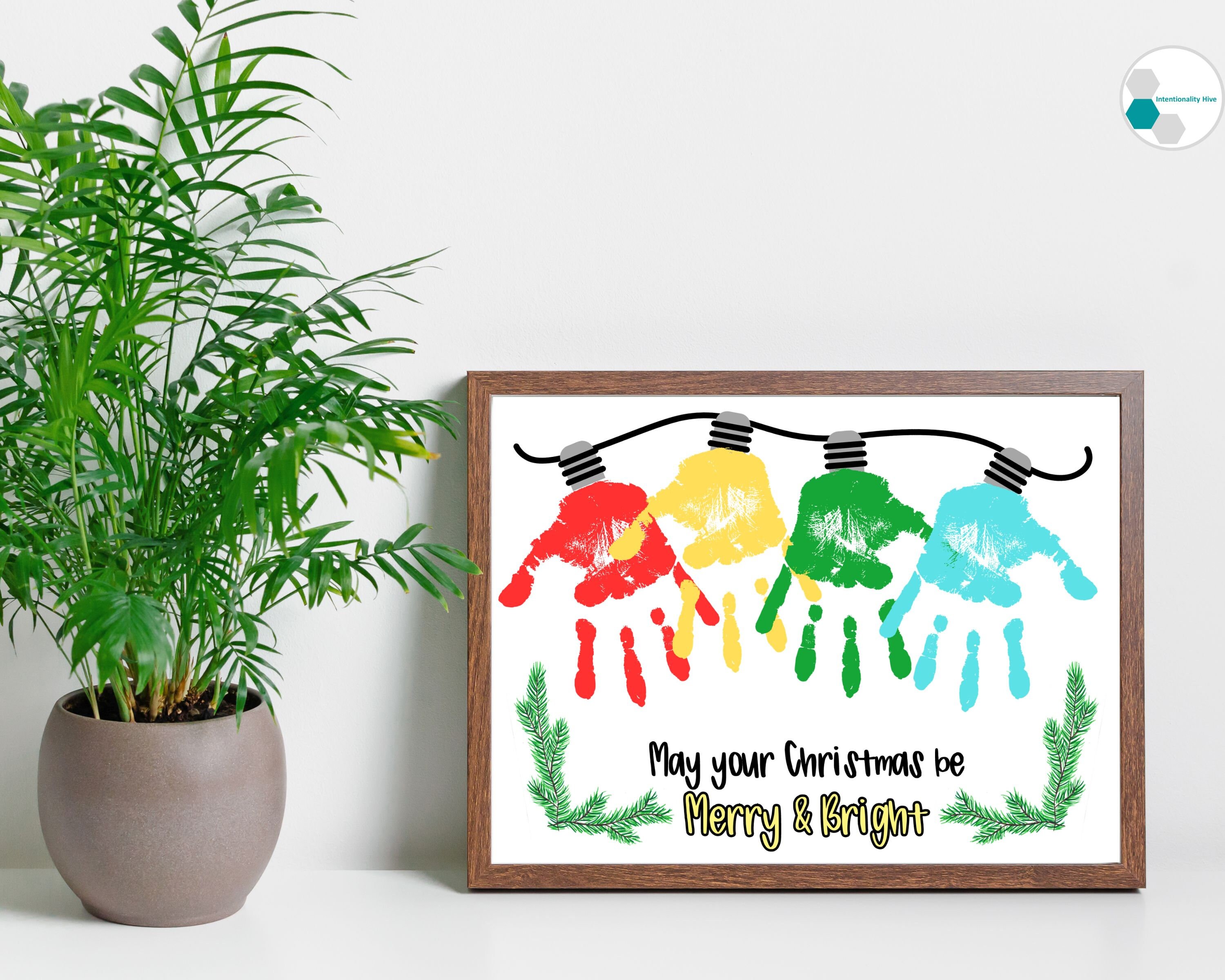 Handprint Christmas Lights Craft for Toddlers Baby Kids, Christmas ...