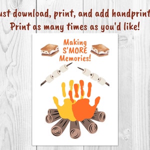 Campfire Handprint Art | Making Smore Memories Camping Craft for ...