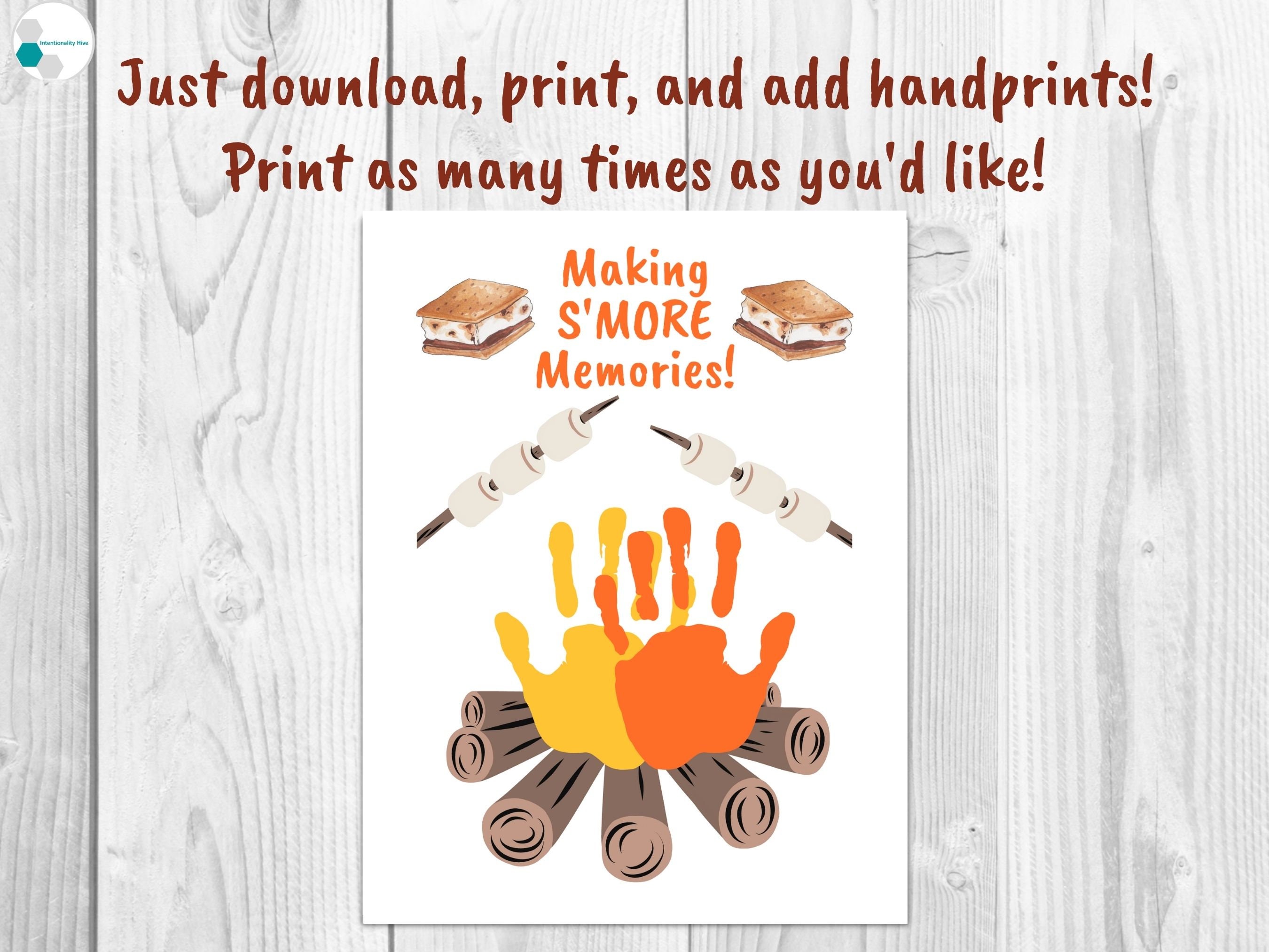 Campfire Handprint Art | Making Smore Memories Camping Craft for ...