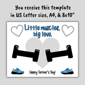 Big Love Father's Day Handprint Craft Printable, Muscle Daddy Gift Dad ...