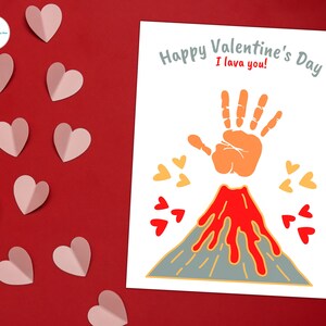 Toddler Handprint Art Valentine Card | I Lava You Gift / Sign / Card ...