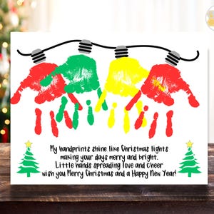 Christmas Lights Handprint Art Poem, Christmas Handprint Poem Gift ...