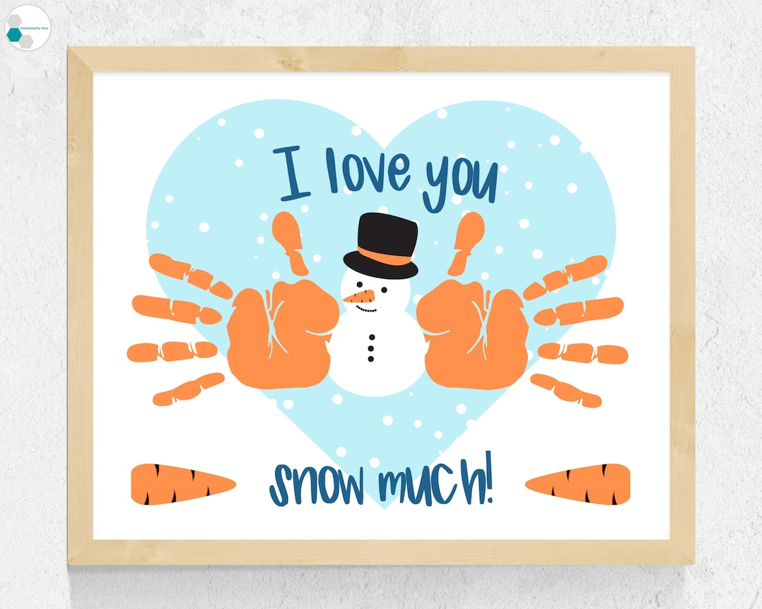 Snowman Handprint Art Craft Winter Gift, Winter Handprint Craft Snowman ...