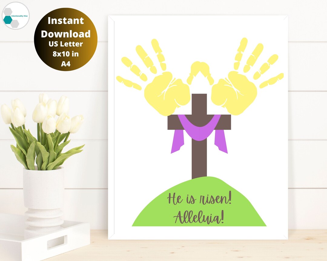 He is Risen Handprint Craft Religious Craft Christian Easter Craft for ...