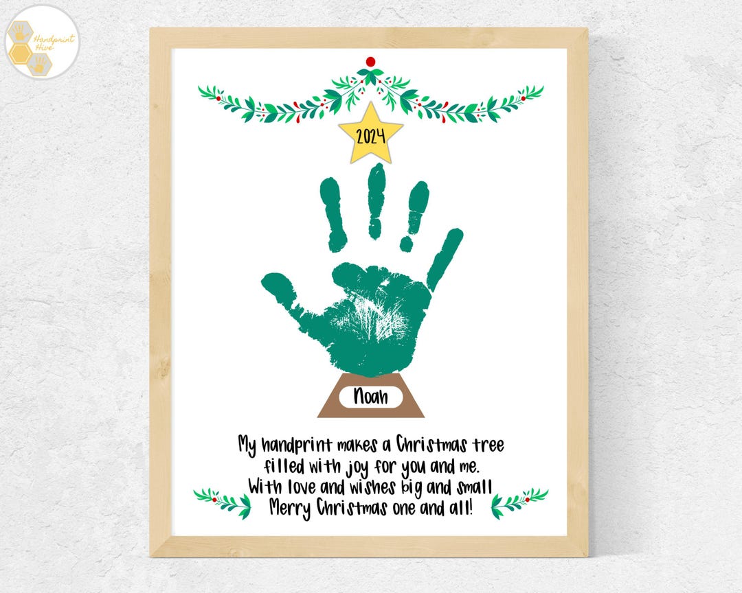 Christmas Tree Handprint Art Poem, Handprint Christmas Craft for ...