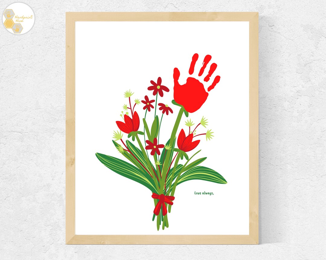 Wildflower Handprint Art for Mom, Grandma, Grandparents From Toddler ...