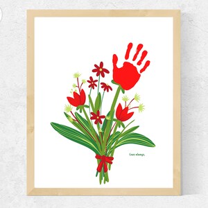 Wildflower Handprint Art for Mom, Grandma, Grandparents From Toddler ...