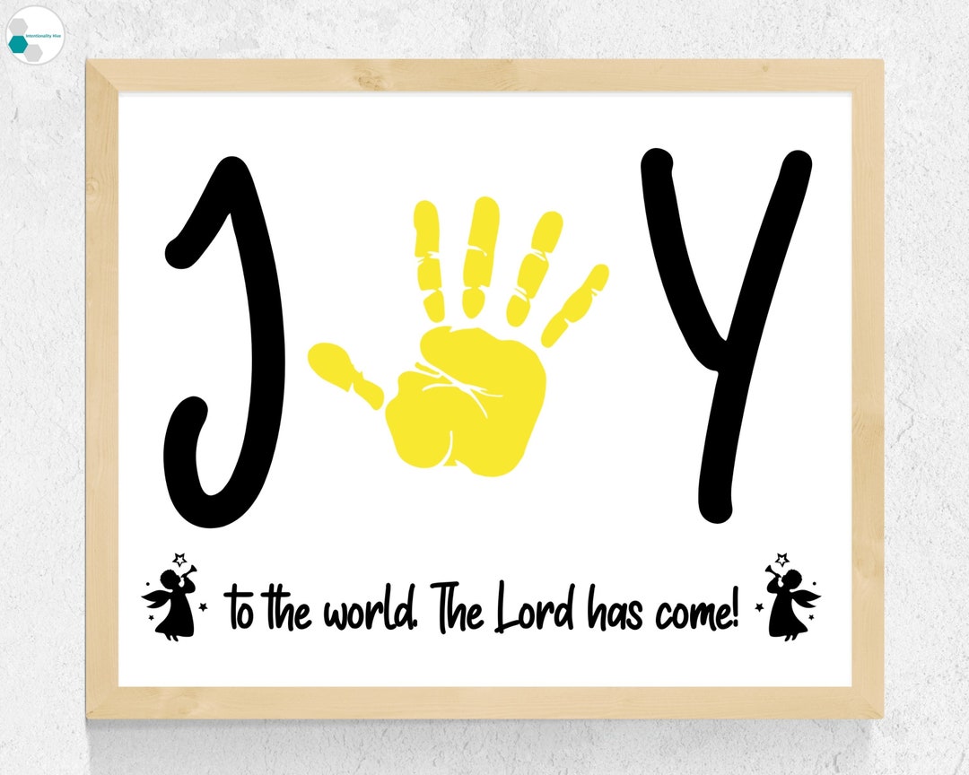 Joy Christmas Handprint Art Craft, Christian Handprint Craft Christmas ...