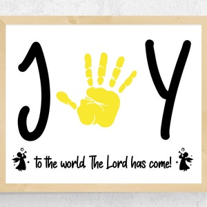 Joy Christmas Handprint Art Craft, Christian Handprint Craft Christmas ...