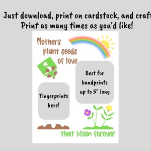Mom Fingerprint Art Craft, Mother's Day Fingerprint Craft, Seeds of ...
