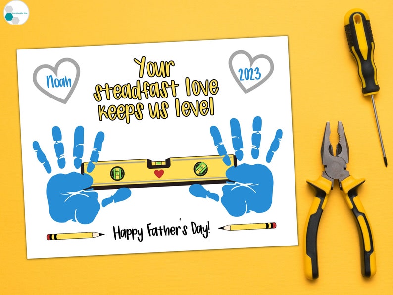 Level Father's Day Handprint Art Printable Tool Craft for - Etsy