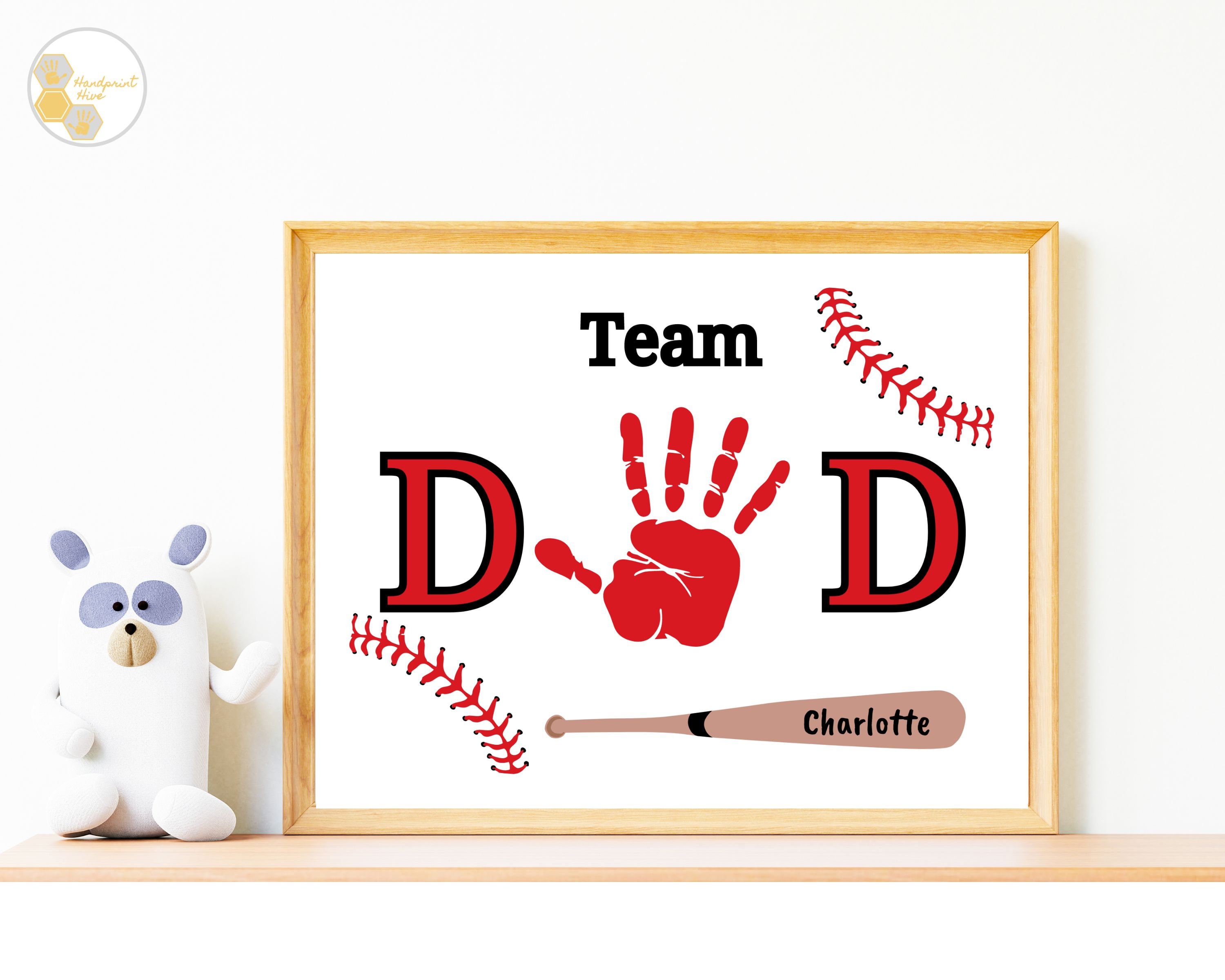 Baseball Dad Handprint Art Gift From Toddler Son Daughter Baby, Father ...