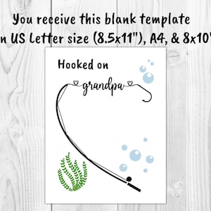 Hooked on Grandpa Handprint Craft, Grandpa Fishing Father's Day Gift ...