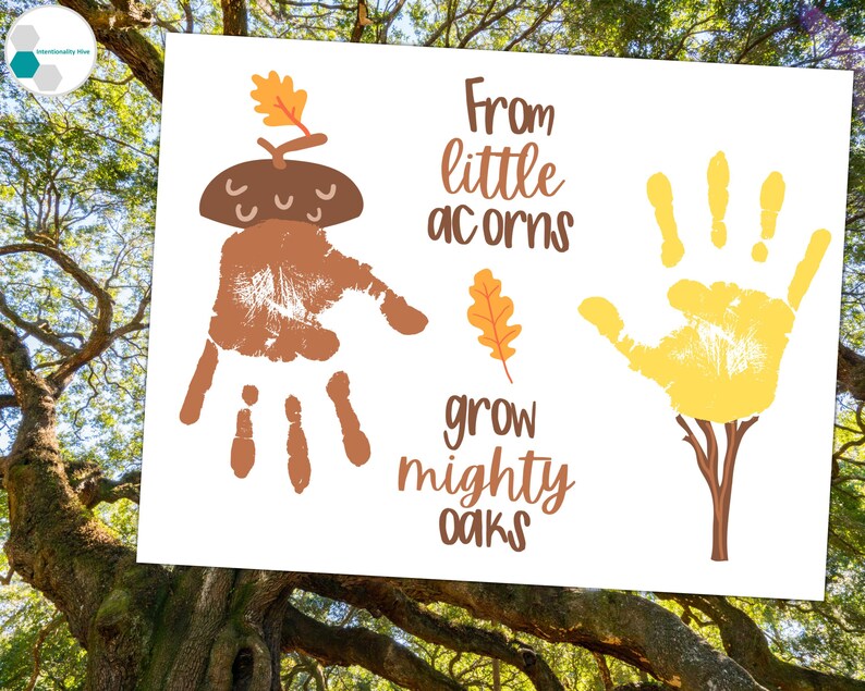 Acorn Handprint Art Craft, Fall Handprint Art, Fall Handprint Craft for ...