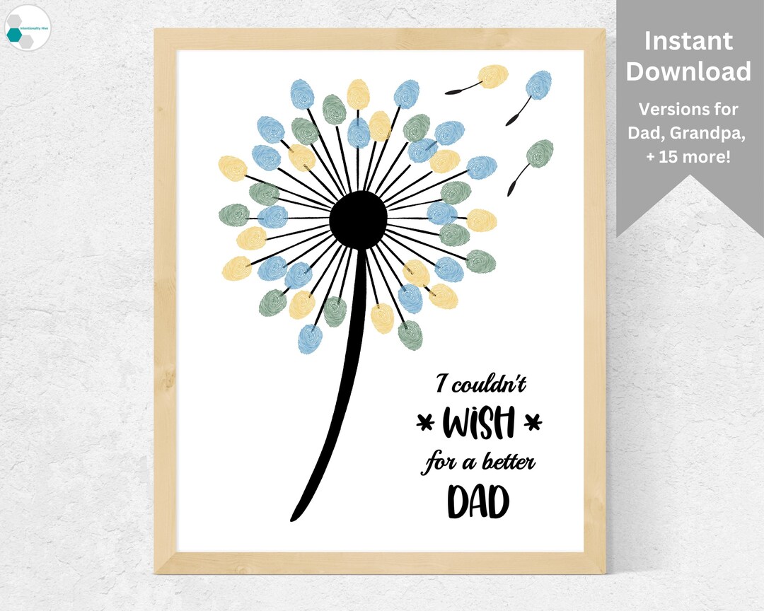 Dandelion Fingerprint Art Father's Day Crafts for Kids Siblings Toddler ...