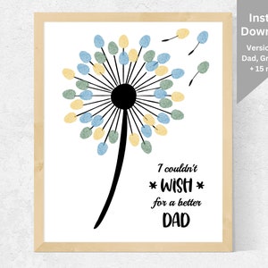 Dandelion Fingerprint Art Father's Day Crafts for Kids Siblings Toddler ...