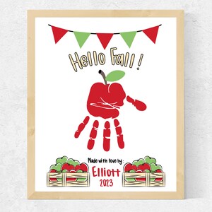 Fall Handprint Art Craft Fall Apple Handprint Craft for - Etsy