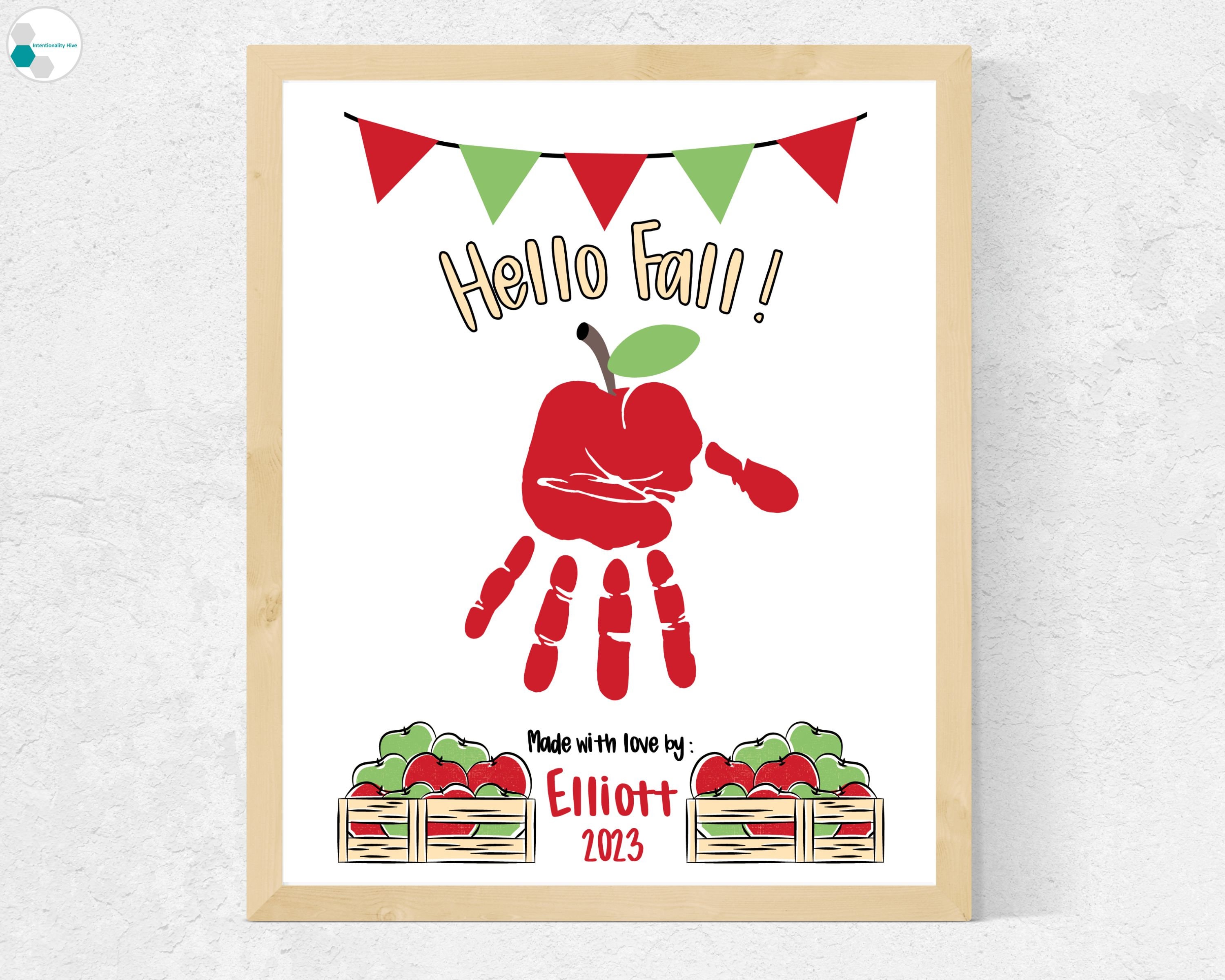 Fall Handprint Art Craft Fall Apple Handprint Craft for - Etsy