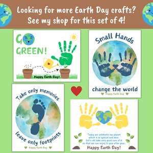 Earth Day Handprint Craft Printable, Earth Day Craft for Preschool Prek ...