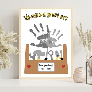 Tool Handprint Art Craft for Dad Papa Grandpa, Personalized Tool ...