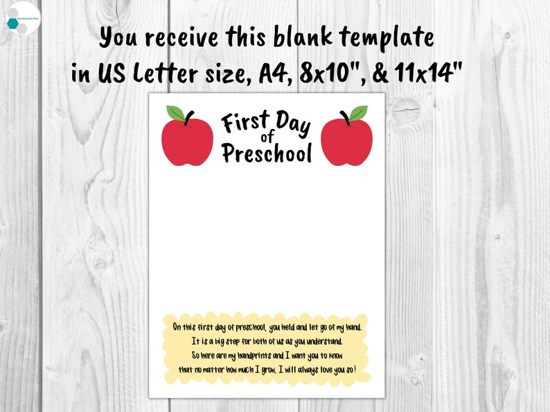 Back to School Handprint Art Poem, First Day of Preschool Craft ...