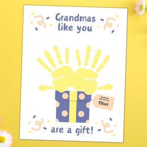 Grandma Handprint Gift Art, Mother's Day Handprint Grandma Craft From ...