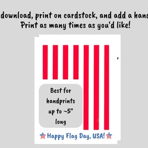 Flag Handprint Craft for Kids | Printable US Flag Handprint Art ...
