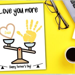 Happy Father's Day Handprint Craft, I Love You More Handprint Father's ...