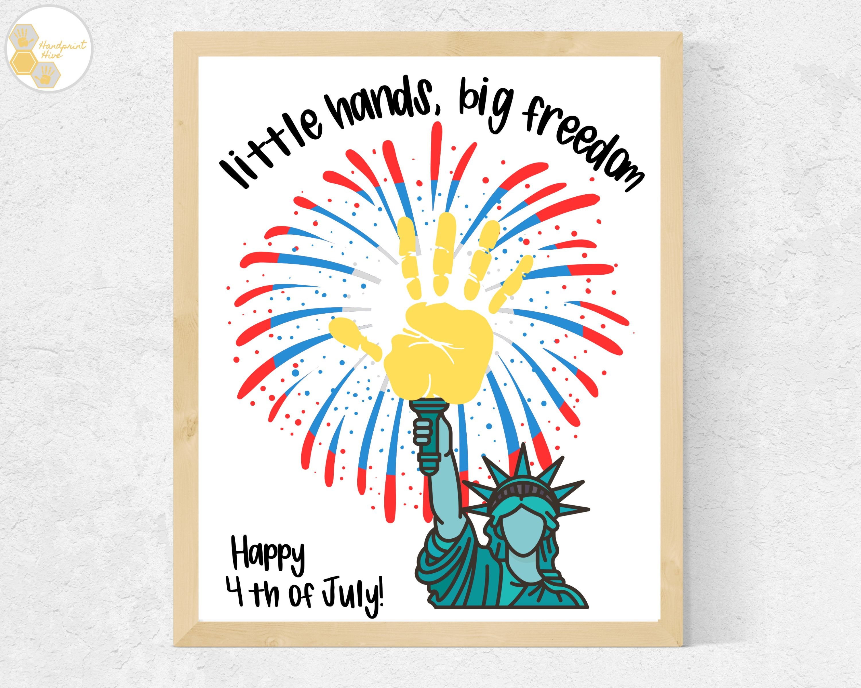 Freedom July 4th Handprint Art Statue of Liberty Craft, 4th of July ...