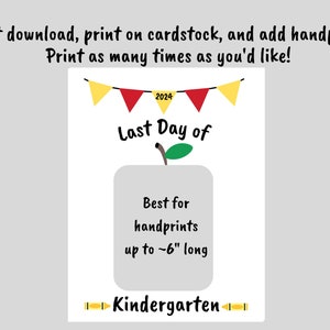 Last Day of Kindergarten Handprint Art Craft, 2024 Kindergarten ...