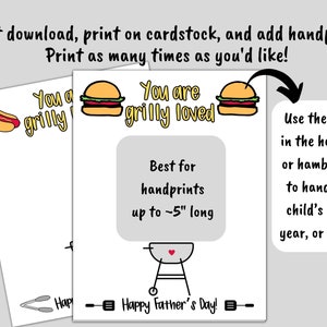 Grill Handprint Art Father's Day Crafts, Grill Dad Gift Handprint Craft ...