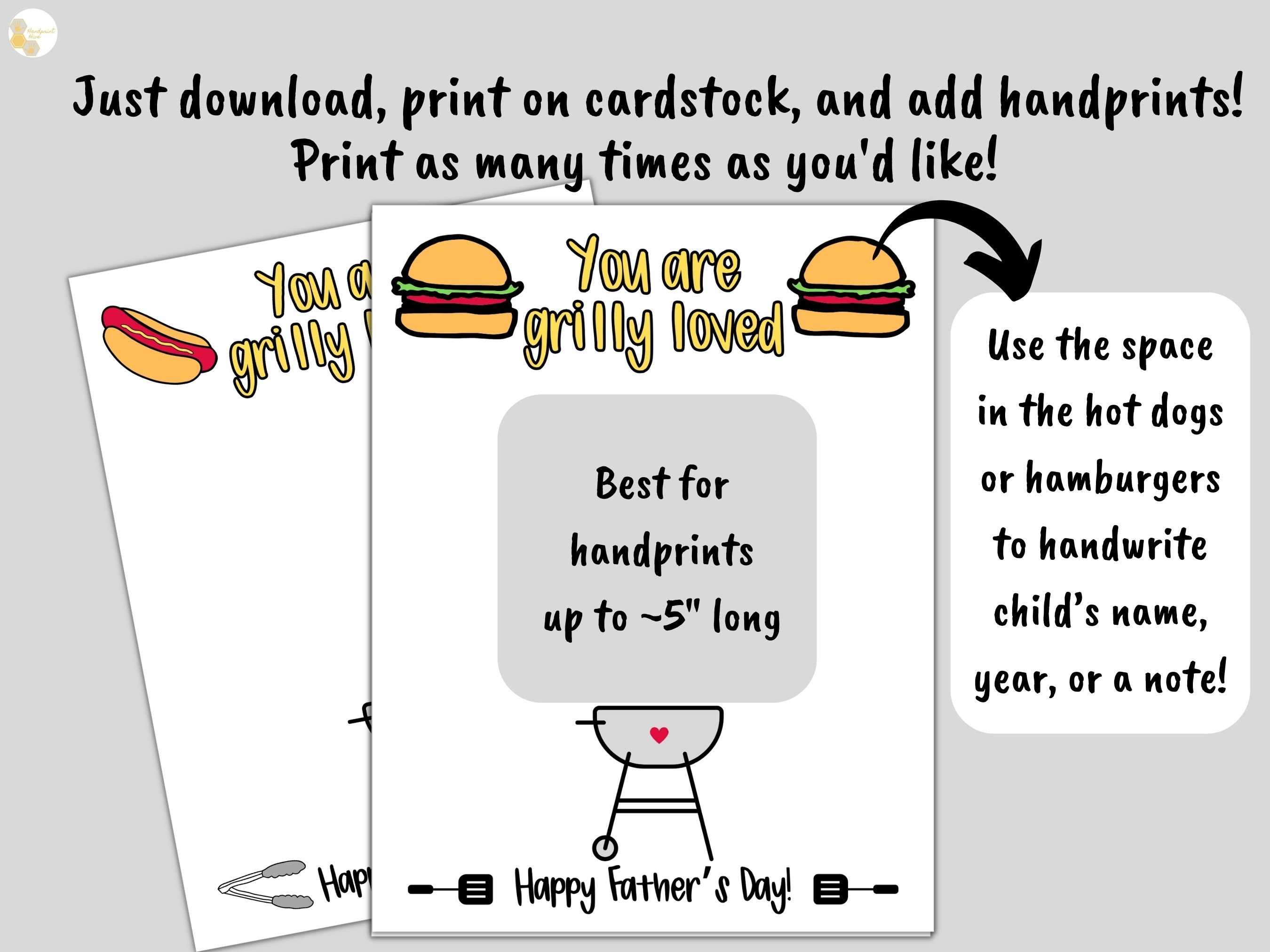 Grill Handprint Art Father's Day Crafts, Grill Dad Gift Handprint Craft ...