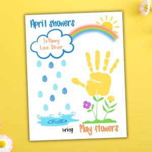 April Showers Handprint Fingerprint Craft, April Showers Craft for ...
