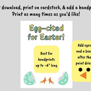 Easter Chick Handprint Art Craft, Easter Handprint Craft Printable ...