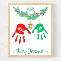 Christmas Handprint Keepsake Bundle, Christmas Handprint Art, Handprint ...