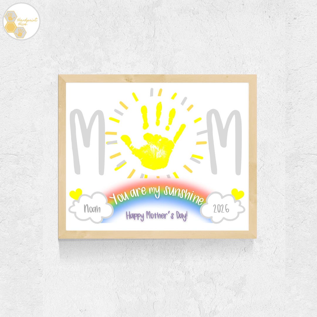 MOM Mother's Day Handprint Art Sunshine Craft, Mom Handprint Gift From ...