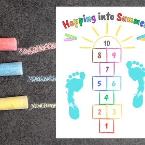 Summer Footprint Craft Printable, Summer Craft for Toddlers Kids ...