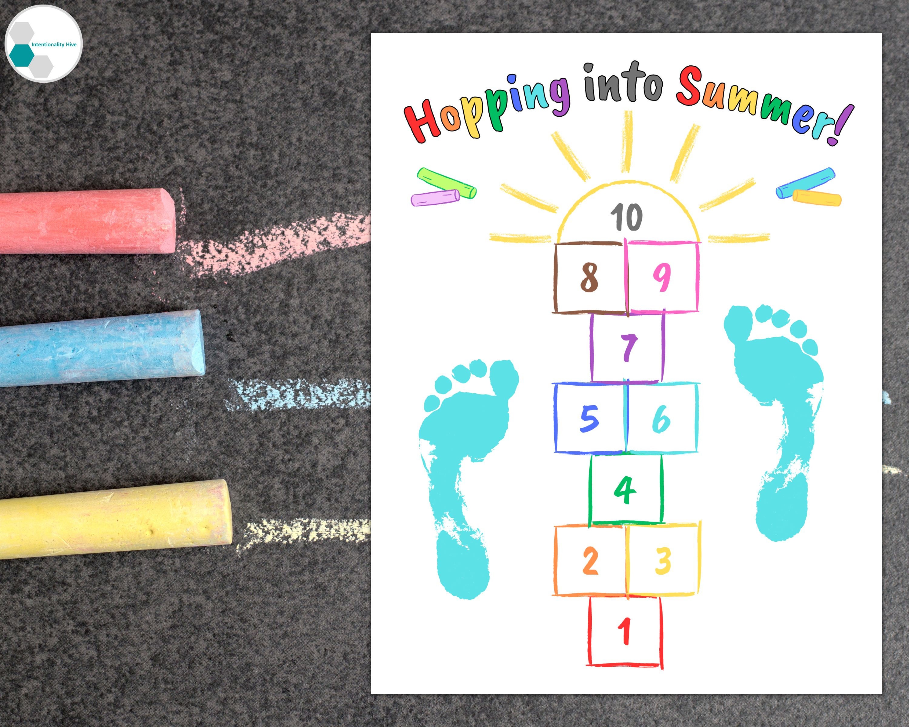 Summer Footprint Craft Printable, Summer Craft for Toddlers Kids ...