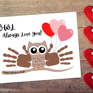 Owl Valentine's Day Handprint Art Craft | Printable Owl Always Love You ...
