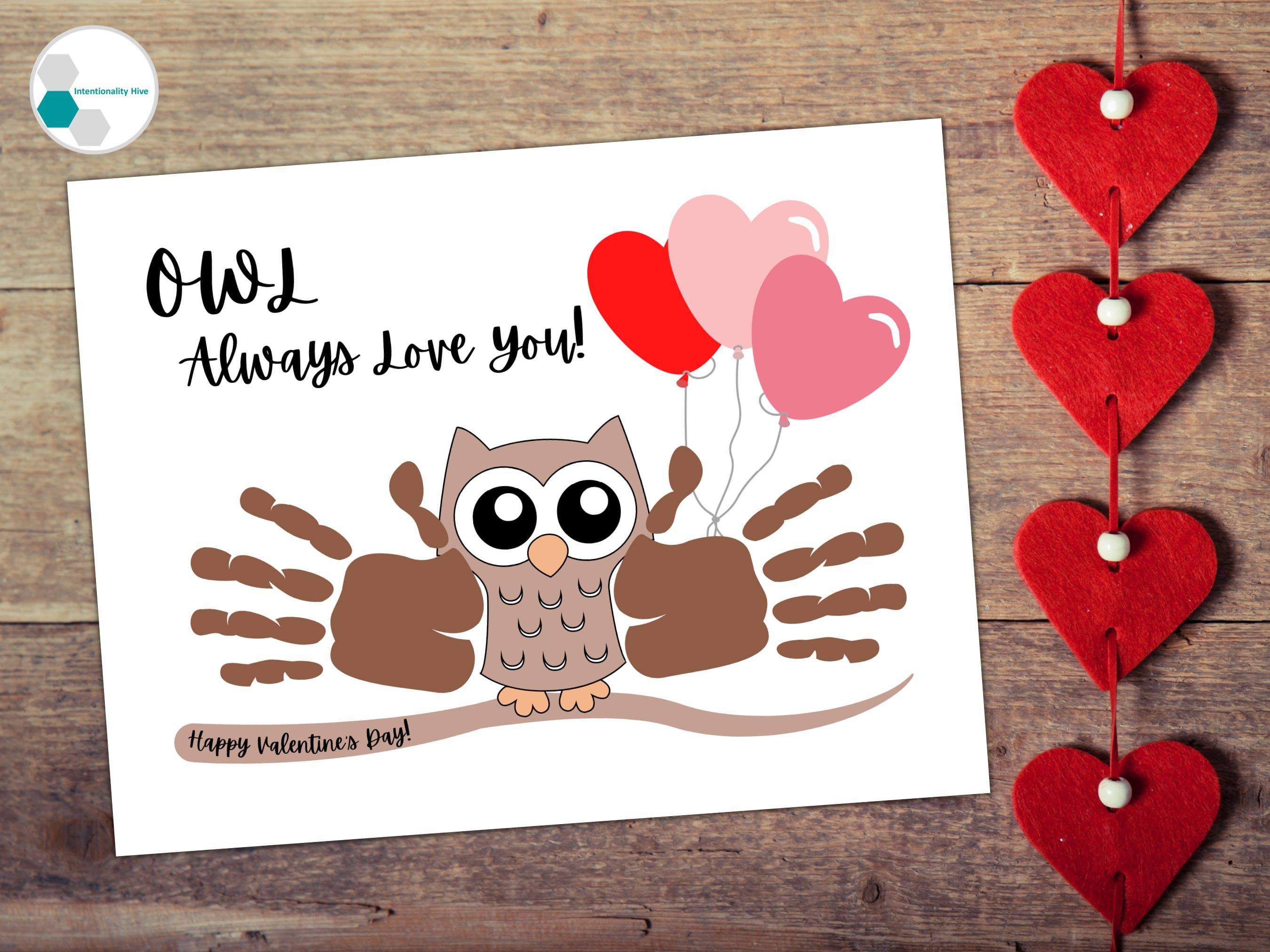 Owl Valentine's Day Handprint Art Craft | Printable Owl Always Love You ...