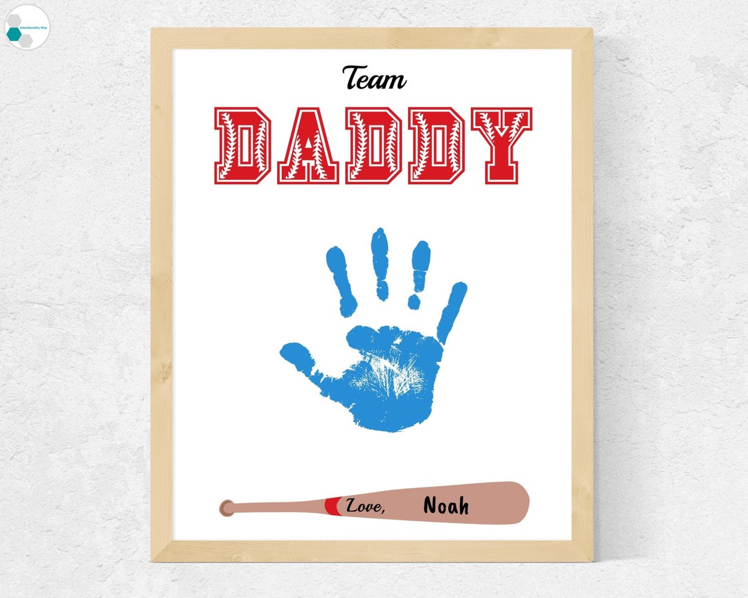 Baseball Dad Father's Day Handprint Gift, Personalized Baseball Gift ...