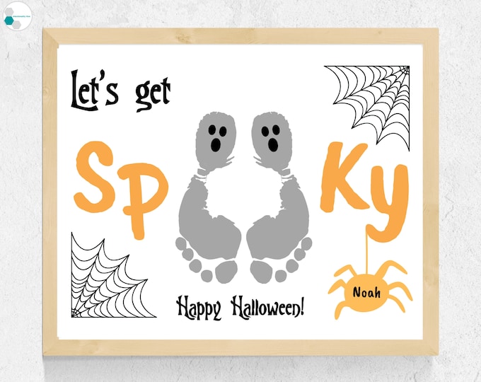 Monster Halloween Handprint Art Craft, Happy Halloween Footprint Art ...